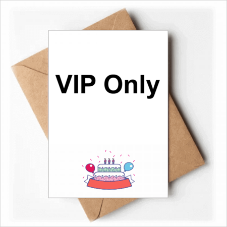 Vip Only Black Symbol Pattern Happy Birthday Greeting Cards Envelopes ...