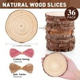 36 Pack Nature Wood Slices for Crafts,3.1-3.5In Unfinished Natural Wood ...