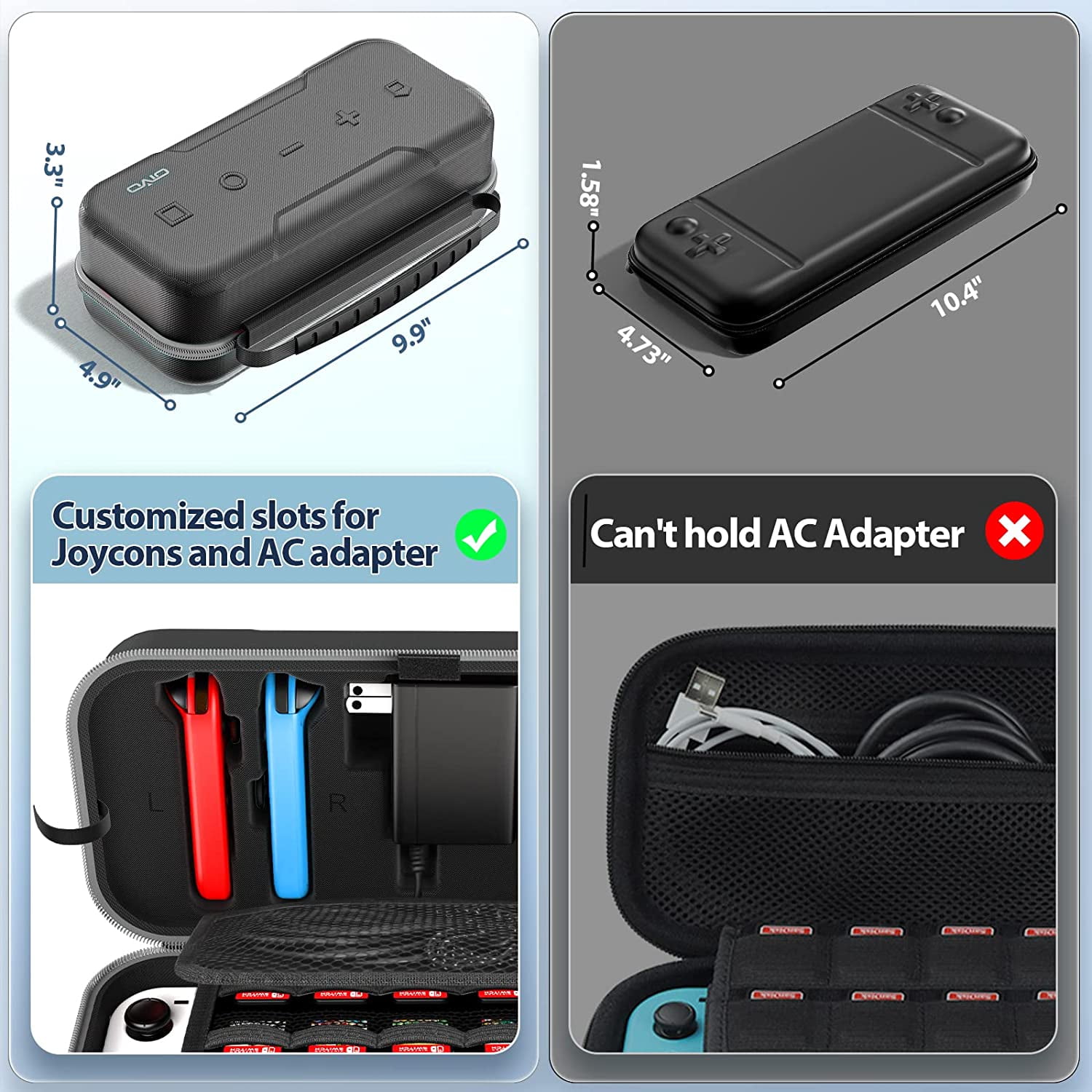 Carrying Case Compatible with Nintendo Switch OLED Switch Case for Joy Con Adapter Best Gift with 20 Games Hard Shell Protective Travel Case Pouch for Nintendo Switch Console Accessories Shop Black Fr...