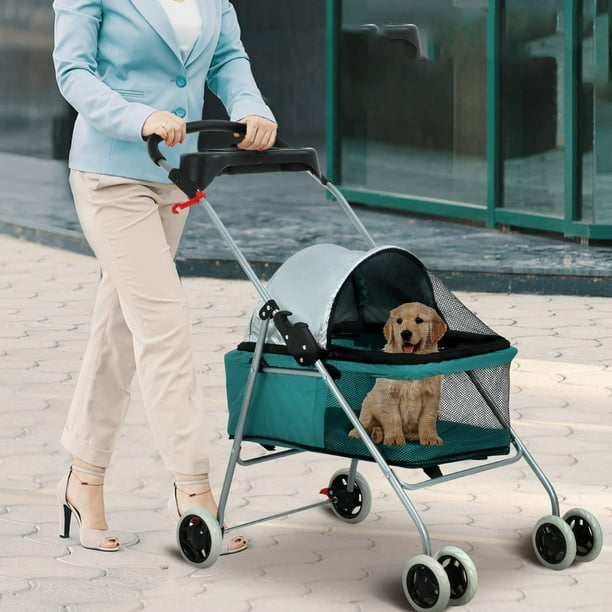NiamVelo Dog Stroller Folding Pet Cat Stroller with 4 Wheels Portable ...