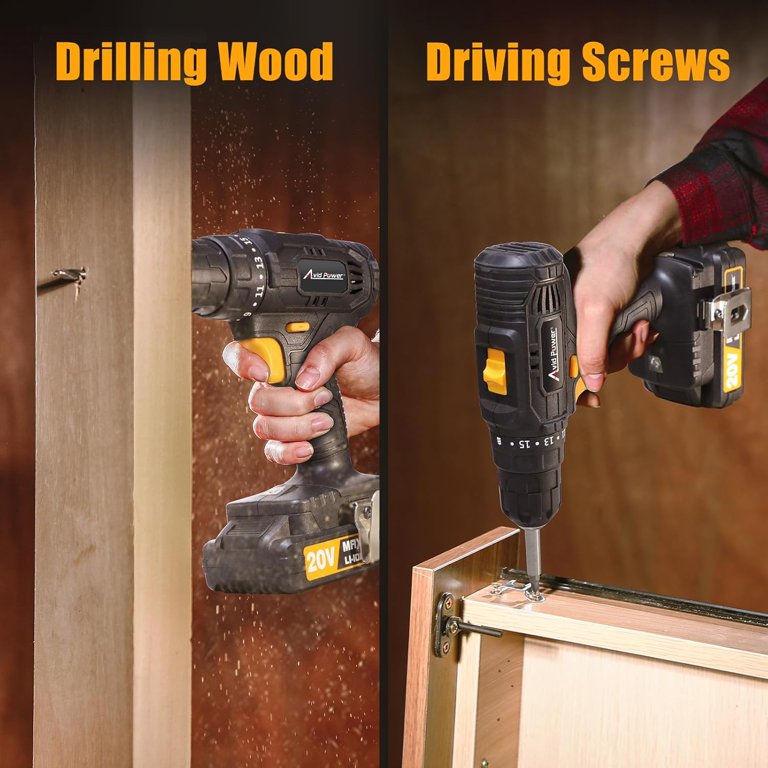 Cordless AVID POWER 20V , 320 In-lbs Torque Power Drill/Driver Kit With ...