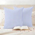 Blue Gingham Check Waterproof Throw Pillow Covers Set of 2 Farm Buffalo ...