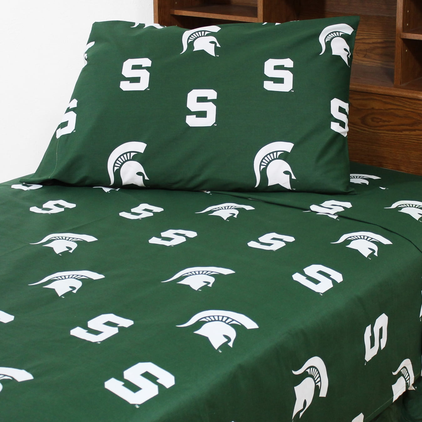 Michigan State Spartans 100% cotton, 3 piece sheet set - flat sheet ...