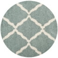 SAFAVIEH Daley Geometric Plush Shag Runner Rug, Seafoam/Ivory, 2'3" x 6 ...