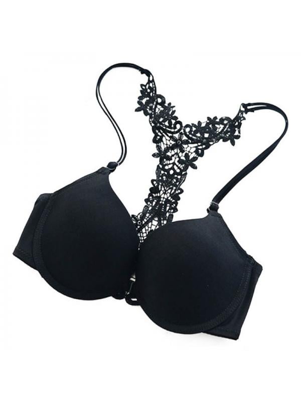 MarinaVida Women Floral Push Up Bra Front Closure Bralette 3/4 Cup ...