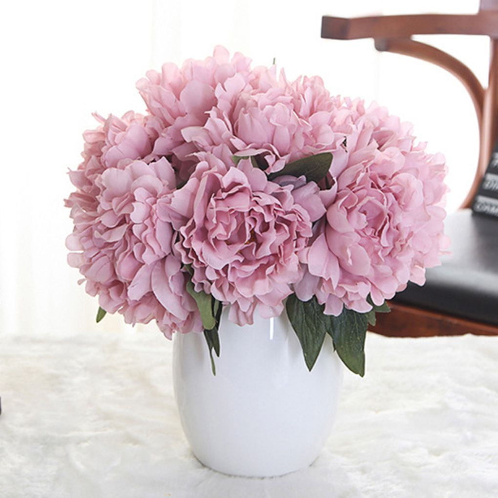 Fake Flowers Vintage Artificial Peony Silk Flowers Wedding Home ...