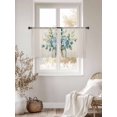 Blue Floral Sheer Curtains 54 inches Long, Pastoral Eucalyptus Leaf ...