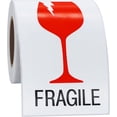 3 x 5 Fragile with Broken Glass Safe Handling Stickers for Shipping and ...