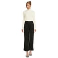 Time and Tru Women's Pleated Wide Leg Pants with Side Slant Pockets, 30 ...