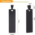 10Pcs 304 Stainless Steel Pendants Stamping Blank Tag Rectangle ...