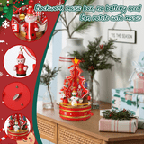 Welltop Wooden Rotating Christmas Tree Music Box, DIY Xmas Music Case ...