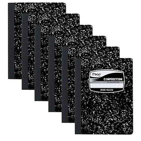 Mead Composition Notebook, Wide Ruled, 100 Sheets, 6 Pack (09910 ...