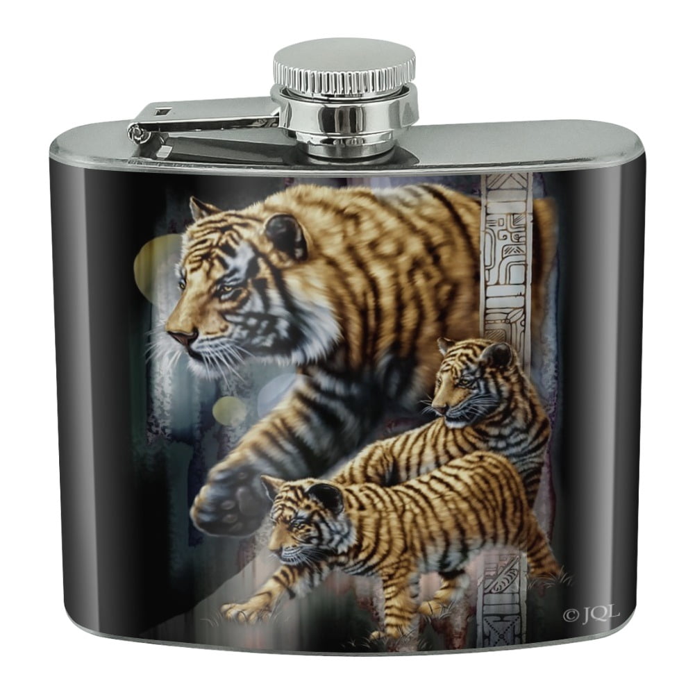 Orange Bengal Tigers Stainless Steel 5oz Hip Drink Kidney Flask ...