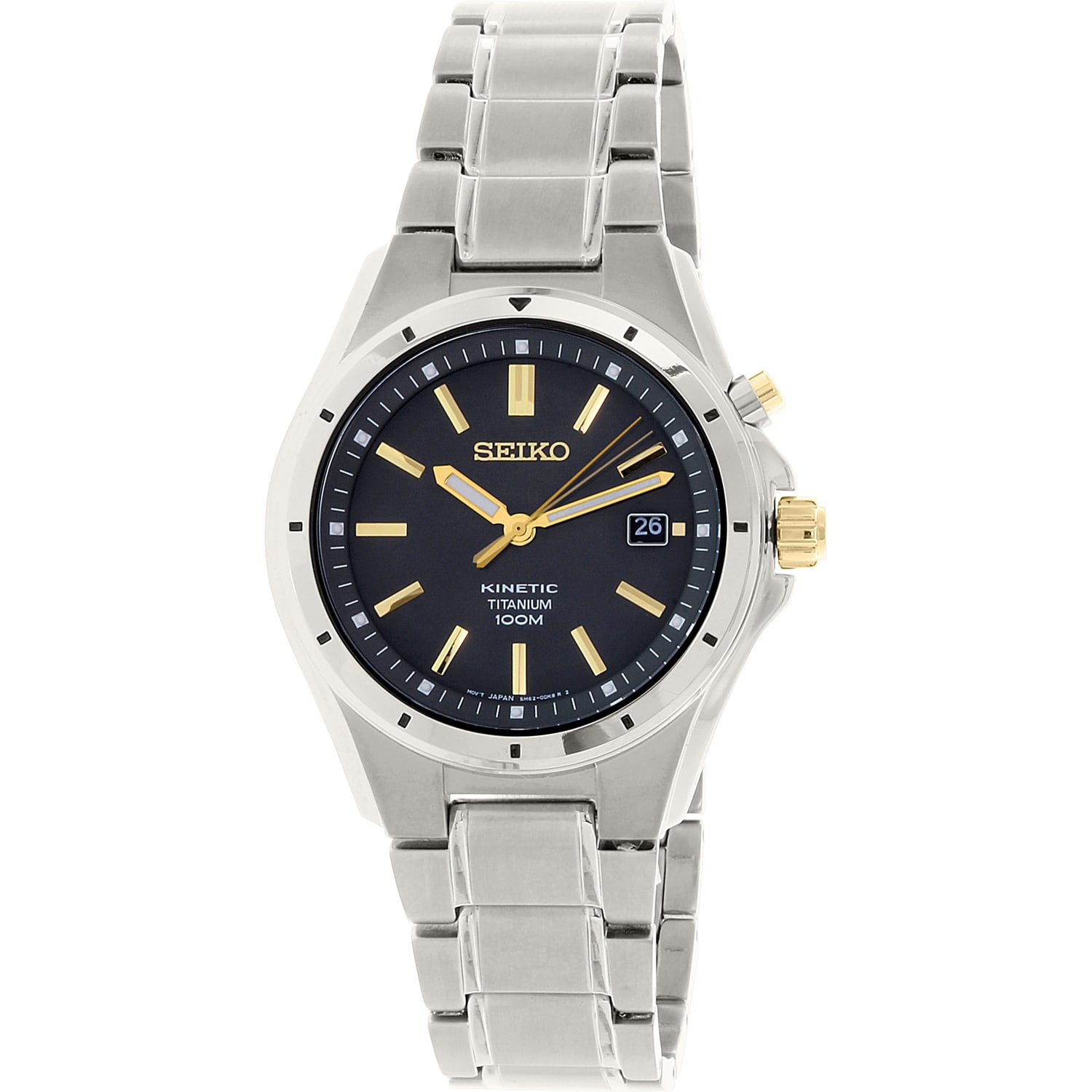 Seiko Stainless Steel Chronograph Watch with Grey Face and Blue ...