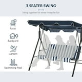 Outsunny Outdoor 3-Seat Swing Chair with Tilt Canopy, Steel Frame ...