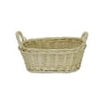 Contemporary Home Living 11" Beige Traditional Oval Design Basket with ...