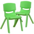 EMMA + OLIVER Green Plastic Stackable School Chair, 12"H Seat ...