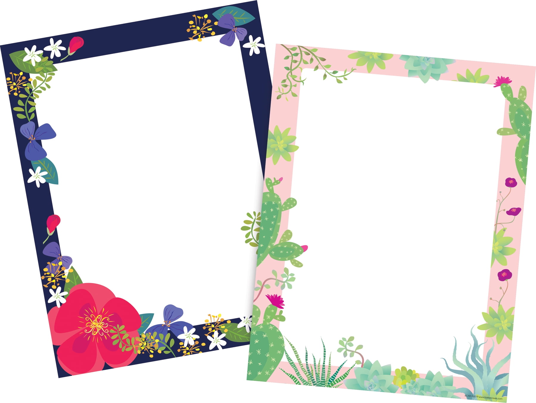 Barker Creek Designer Computer Paper 100 Sheet Set, Petals & Prickles ...