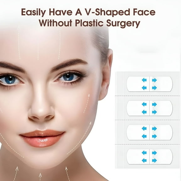 Democe Face Lift Tape Invisible, V-Shaped Hypoallergenic 80Pcs, Elastic ...