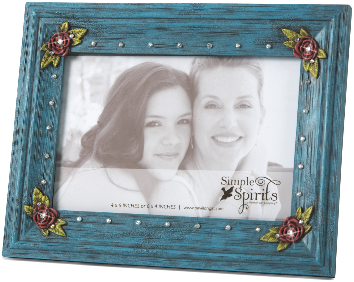 Pavilion- Blue Floral Gemstone Picture Frame 4x6 - Walmart.com
