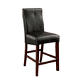 Brown Cherry Upholstered Padded Leatherette Parson Chairs Set of 2pc ...