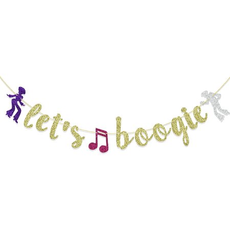 Let's Boogie Banner for Disco Theme Birthday Party Decorations, Boogie ...