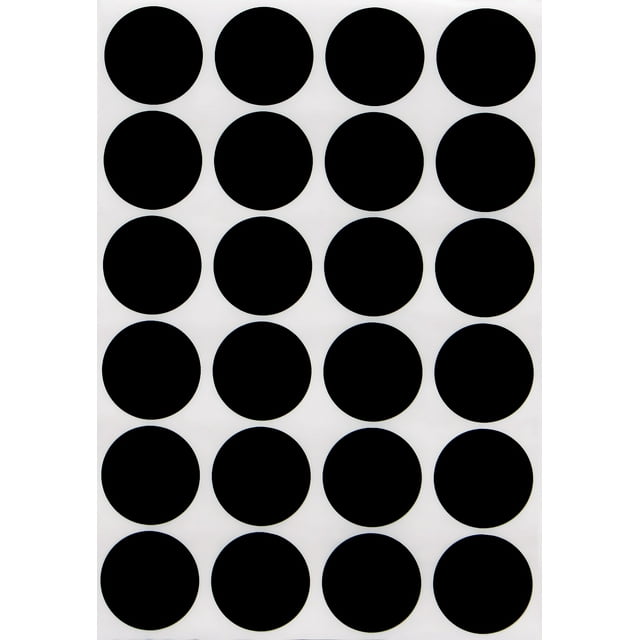 Royal Green Dot Stickers Labels - Black Circle Sticker 25mm - 120 Pack ...