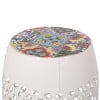 Noble House Roswell Outdoor Lace Cut Side Table with Tile Top in White ...