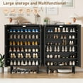 M optimized 6-Tier Shoe Cabinet, Wood Shoe Storage Organizer for 24 ...