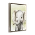 Stupell Industries Jungle Friends Baby Elephant Brown Framed Floater ...