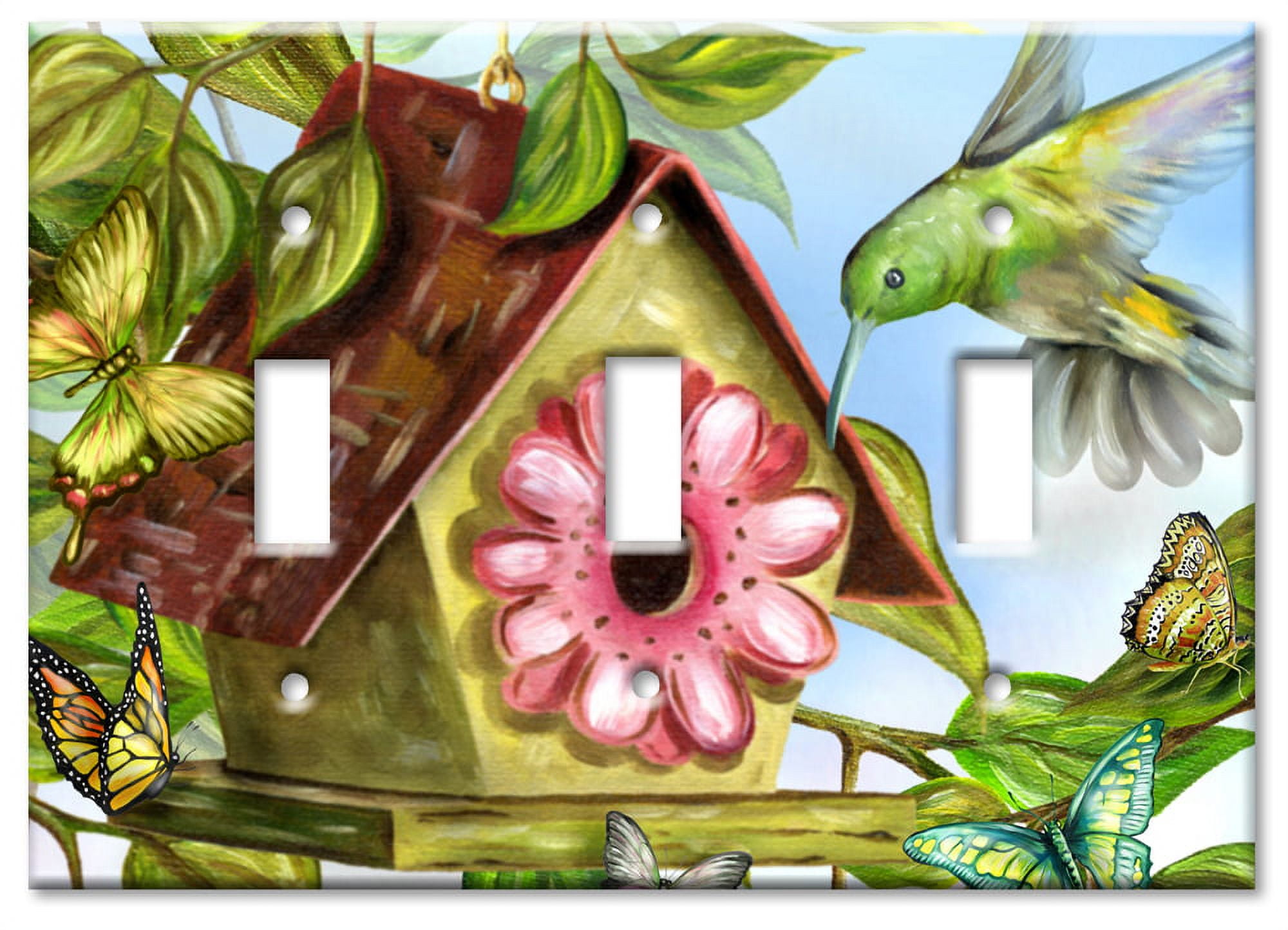 Triple Gang Toggle OVERSIZE Wall Plate - Hummingbird House - Walmart.com