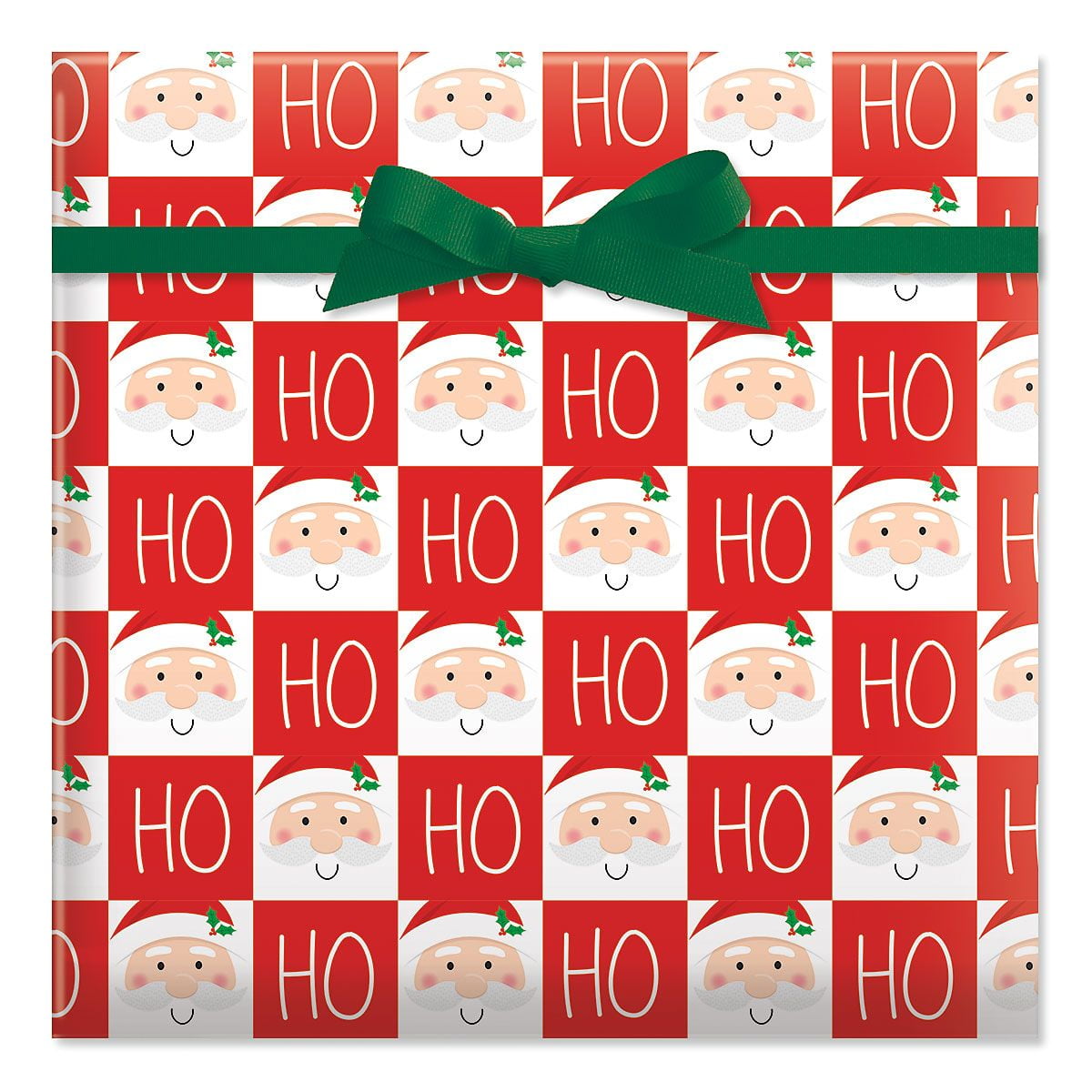 Checkerboard Santa Jumbo Rolled Gift Wrap - 1 Giant Roll, 23 inches ...
