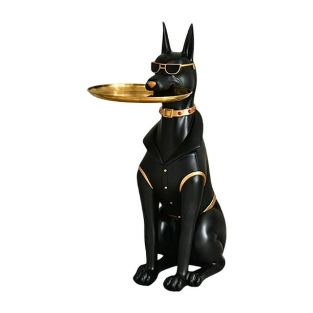 Dog Statue Storage Tray Resin Animal Sculpture Sundries Container Candy ...