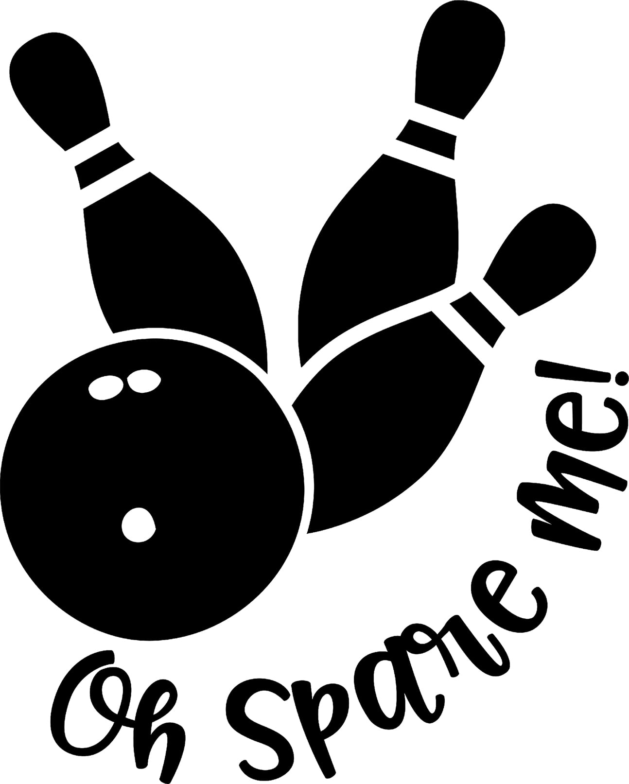 Oh Spare Me! Bowling Ball Pins Funny Pun Team Game Wall Decals for ...
