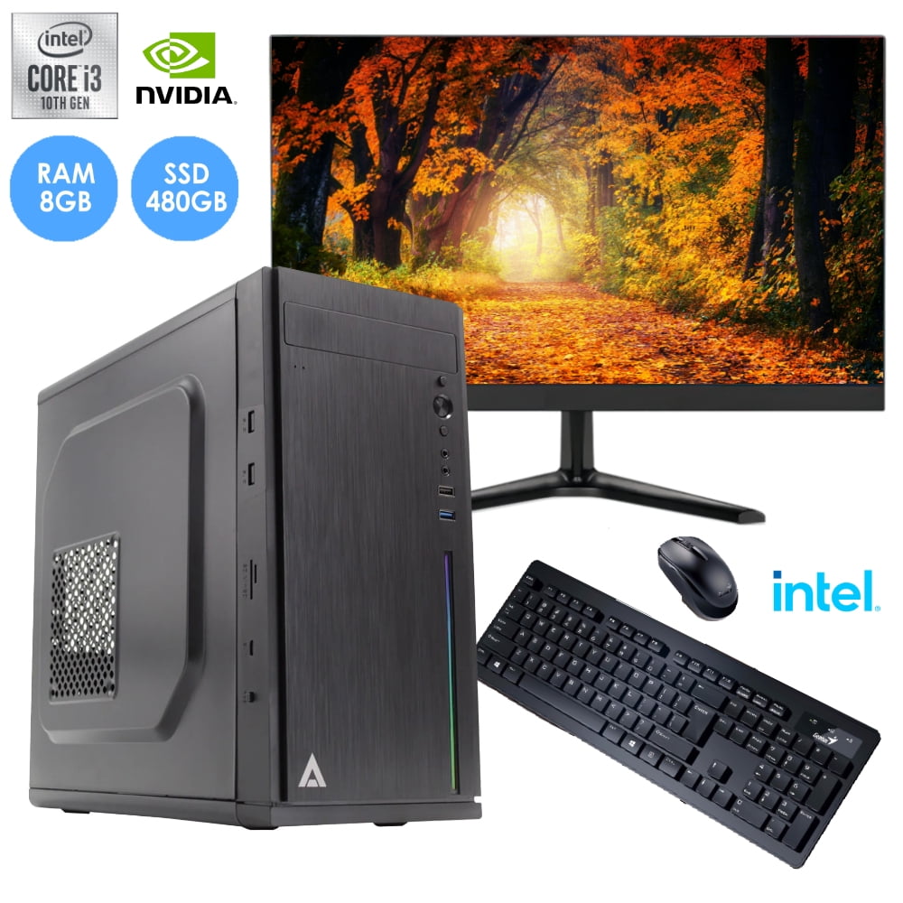 Computadora PC armada i3 10100f Intel SSD 480GB 8GB RAM Nvidia Monitor 21.5 pulgadas | Walmart ...