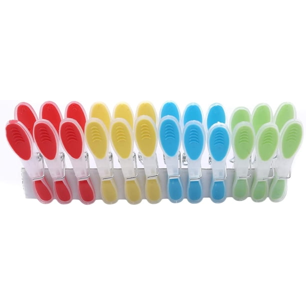 12 pieces of colorful plastic clothes clips, heavy-duty laundry clothes ...