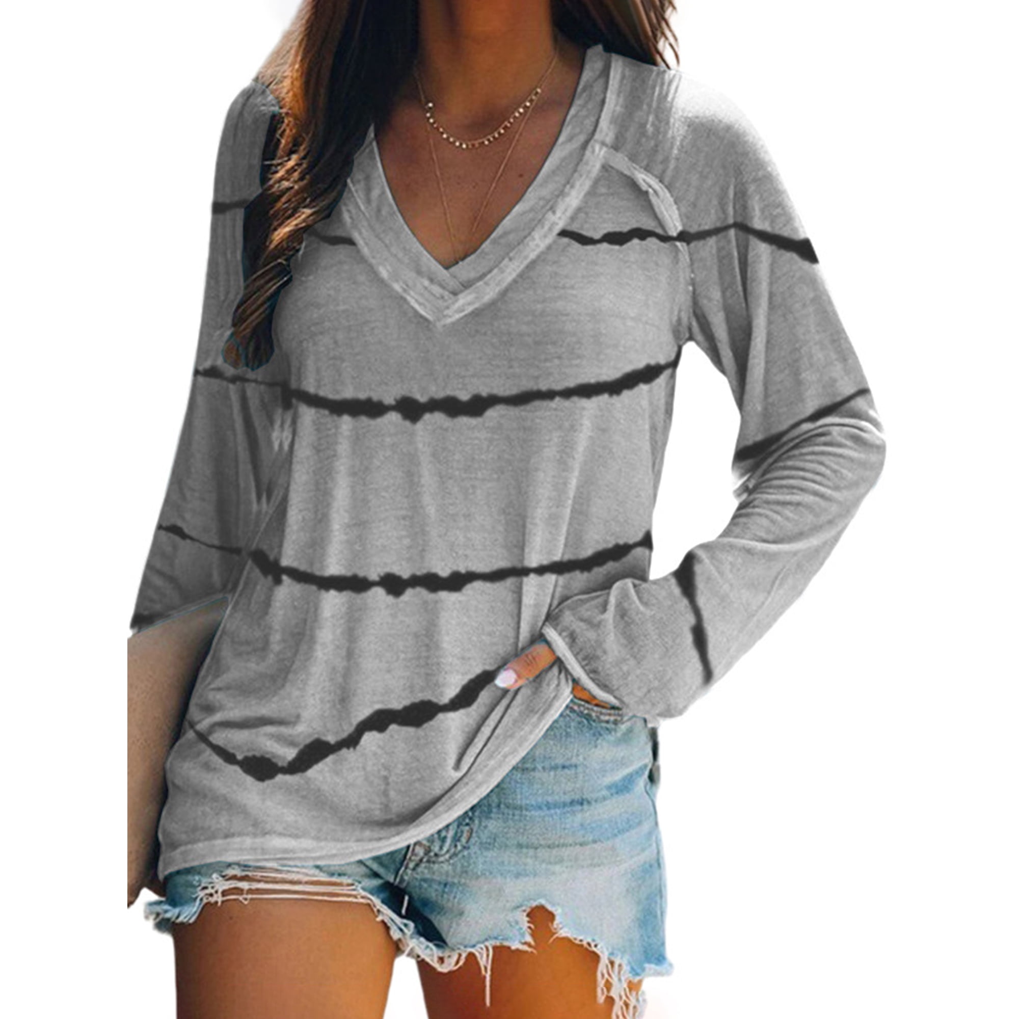 Click here for Innerwin T Shirt V Neck Ladies Tee Dailywear Strip... prices