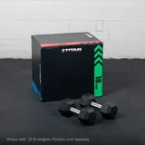 Titan Fitness 70 LB Pair Free Weights, Black Rubber Coated Hex Dumbbell ...