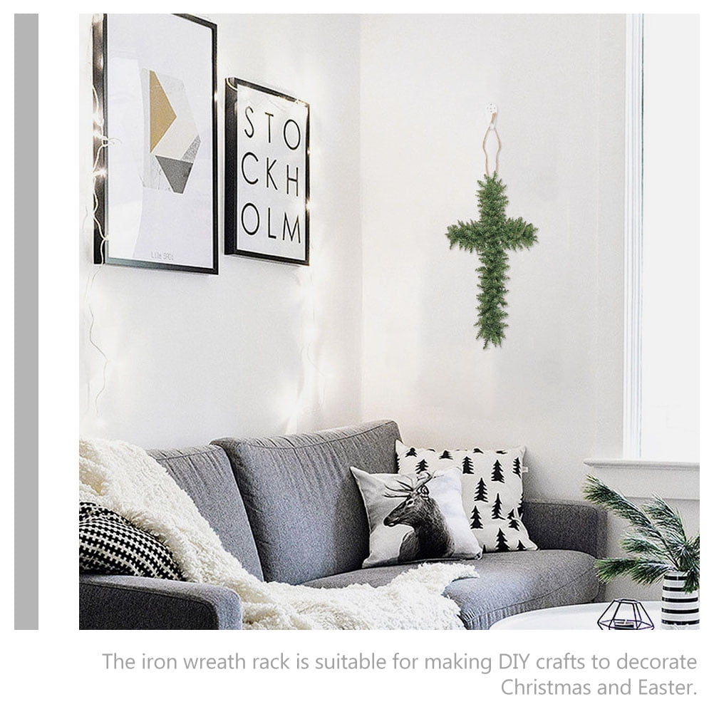 3pcs Cross Shaped Metal Wire Wreath Frame Religious Church Themed ...