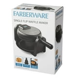 Farberware Single-Flip Waffle Maker, Black with Stainless Steel ...