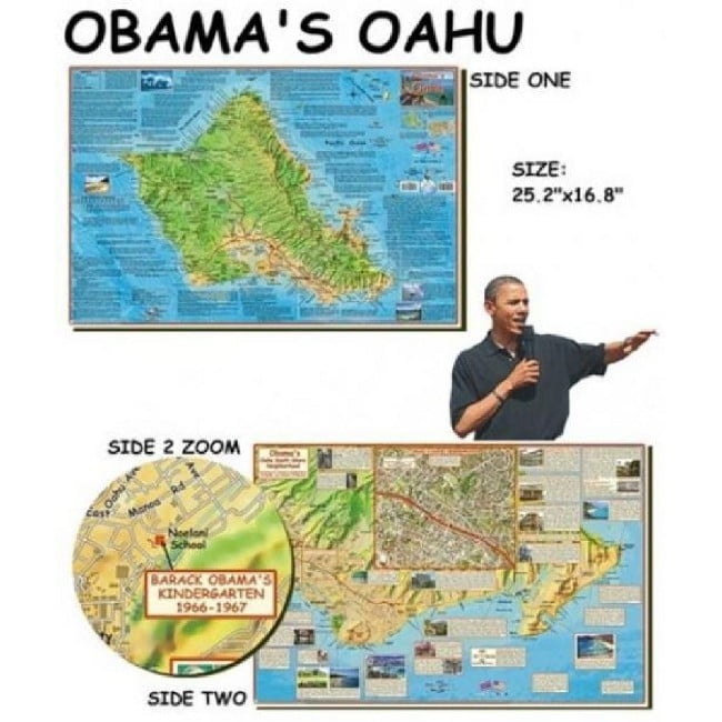 Franko Maps Obama's Oahu Map for Scuba Divers and Snorkelers - Walmart.com