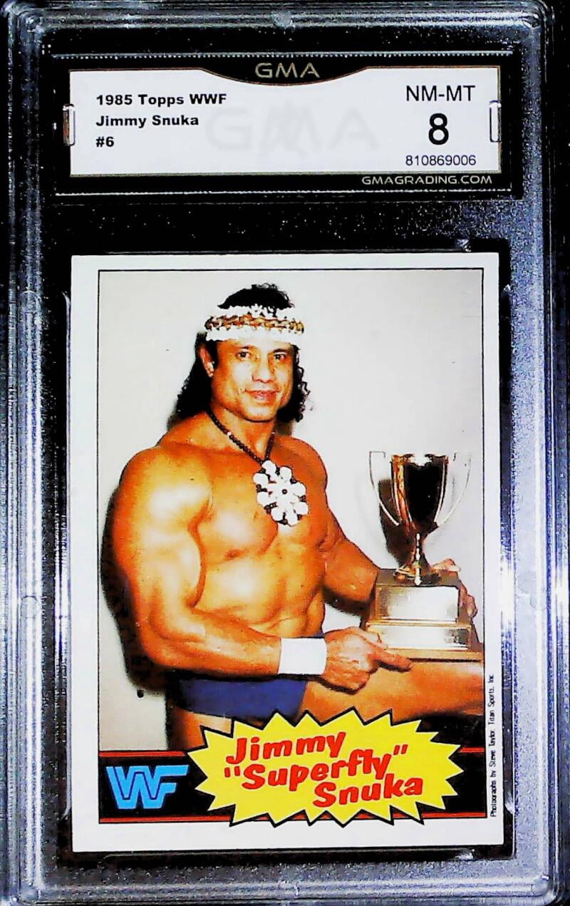 1985 Topps WWF Jimmy "Superfly" Snuka #6 GMA 8 NM-MT Wrestling Trading ...