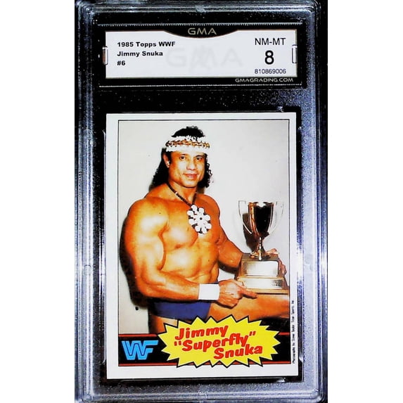1985 Topps WWF Jimmy "Superfly" Snuka #6 GMA 8 NM-MT Wrestling Trading ...