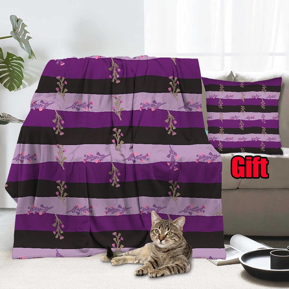 Vintage Floral Throws Blanket With Pillow Case For Office, Bed, Sofa ...