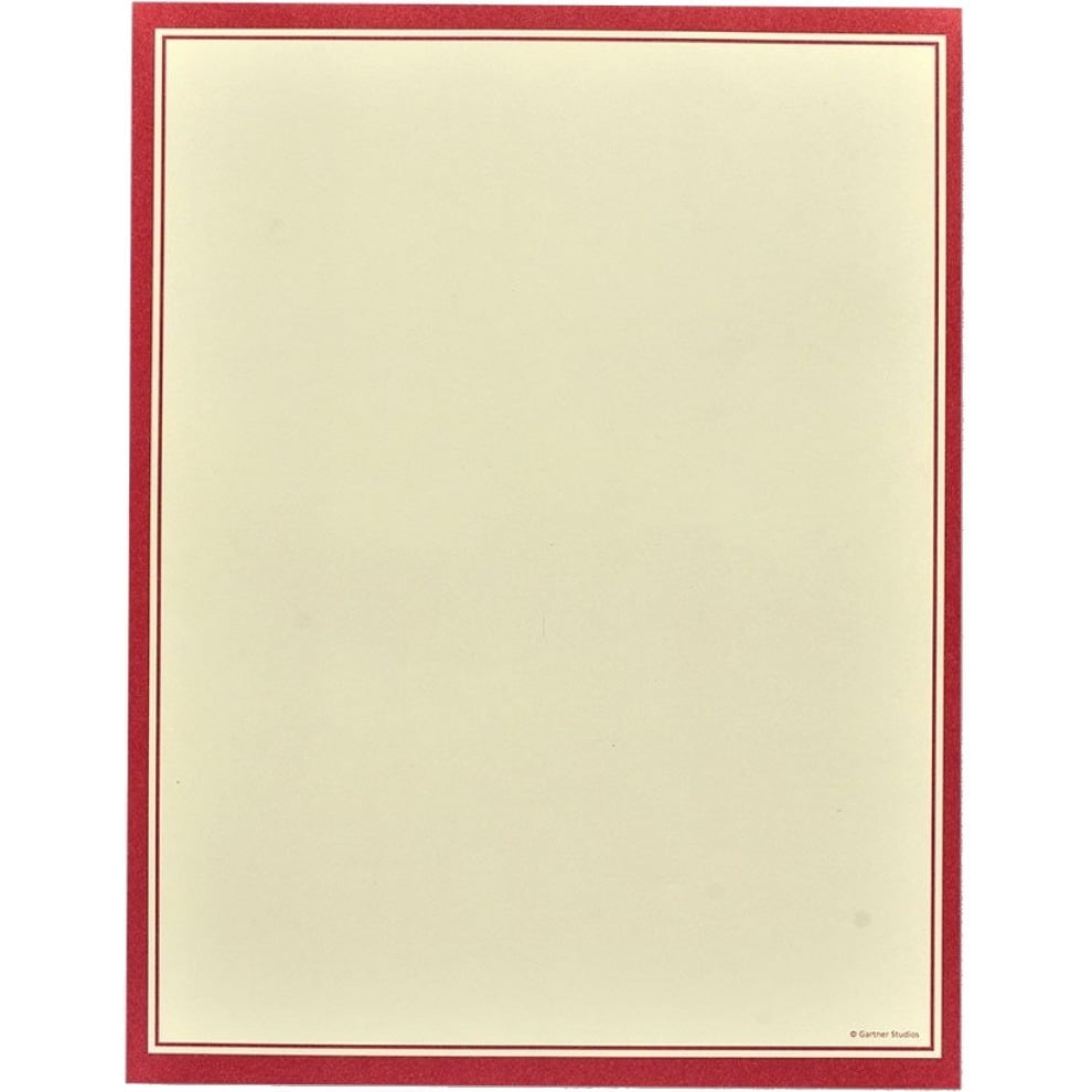Red Border Stationery Paper - 100 Count - Walmart.com - Walmart.com