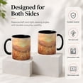Golden Mountain Sunrise Coffee Mug, Warm Field Landscape Nature Design ...