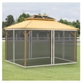 10x13 Gazebo Sidewall Netting Replacement - Cream Mesh Panels with ...