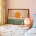 SHIRVA Mid Century Modern Rising Sun, Japanese Abstract Landscape Art ...