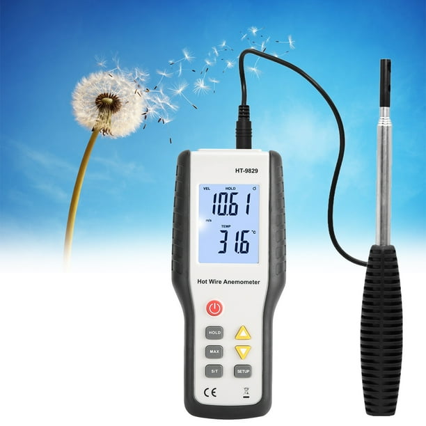 Anemometer,HT9829 Hot Wire Thermal Digital Anemometer Digital Wind ...