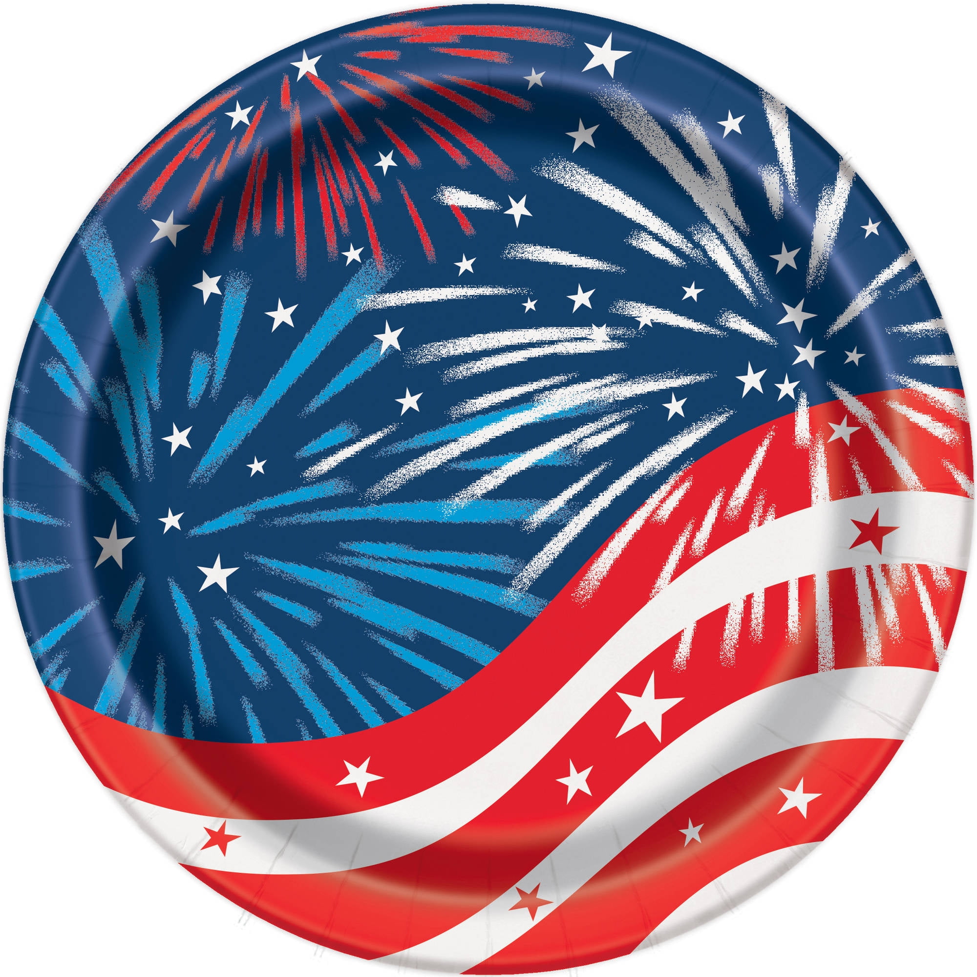 7" Fireworks 4th of July Paper Dessert Plates, 8ct - Walmart.com